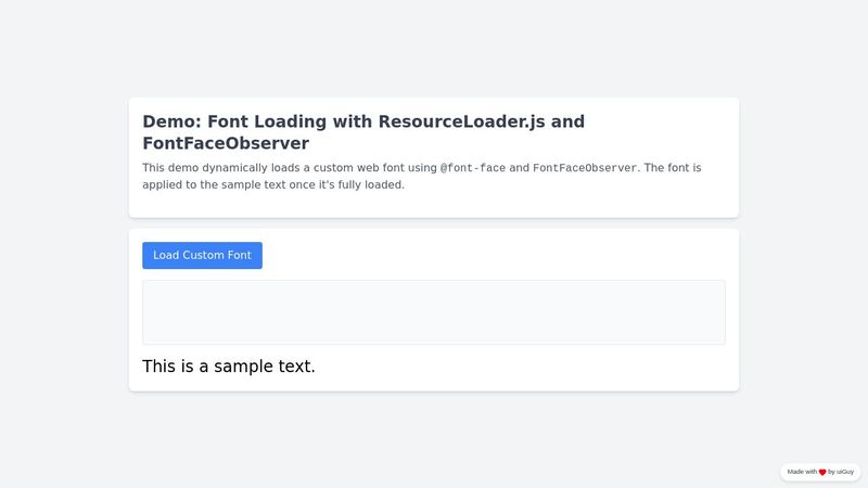 Demo: Font Loading using ResourceLoader.js and FontFaceObserver