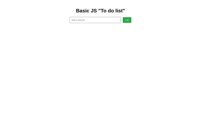 Basic JS "To do list"