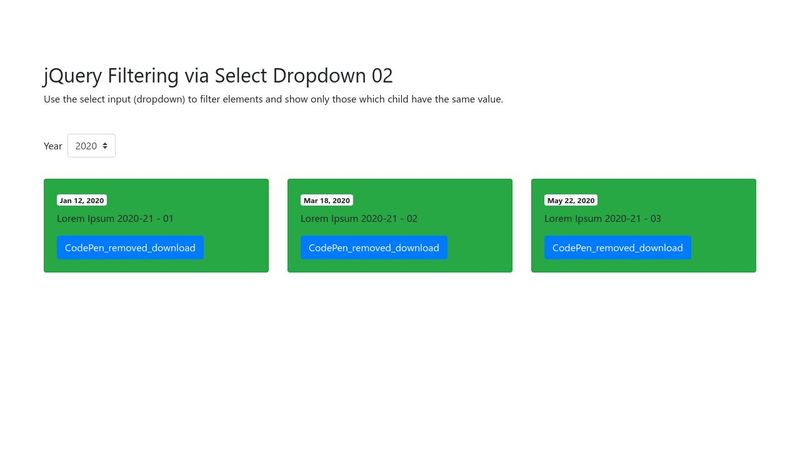 jQuery Filtering via Select Dropdown 02