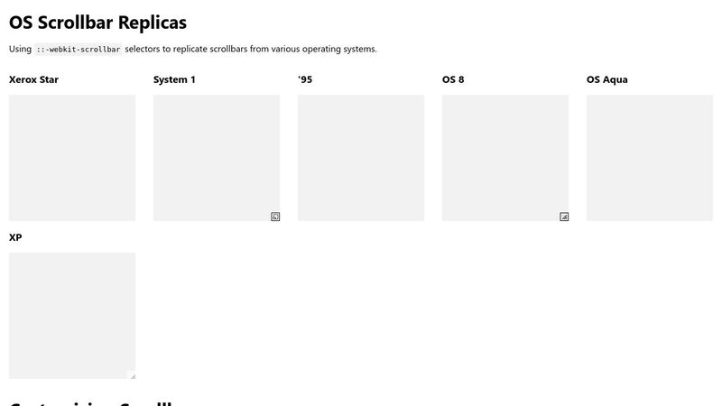 OS Scrollbar Replicas with Vanilla CSS