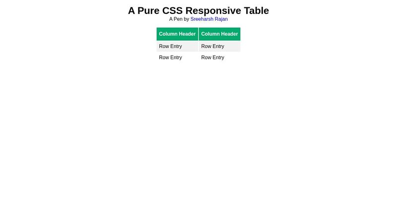 Simple CSS Only Responsive Table