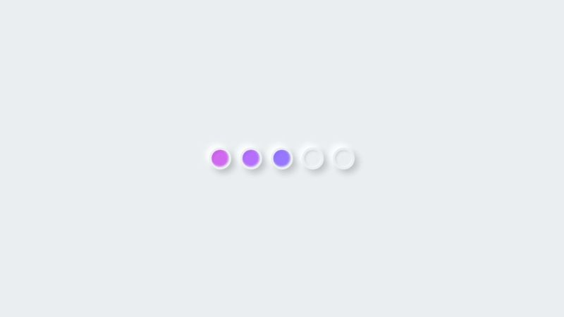 Neomorphism colorful dots loader