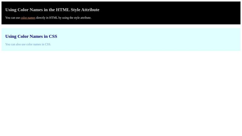 Using HTML Color Names