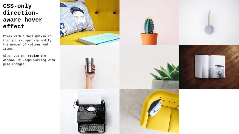 CSS-only direction-aware hover effect