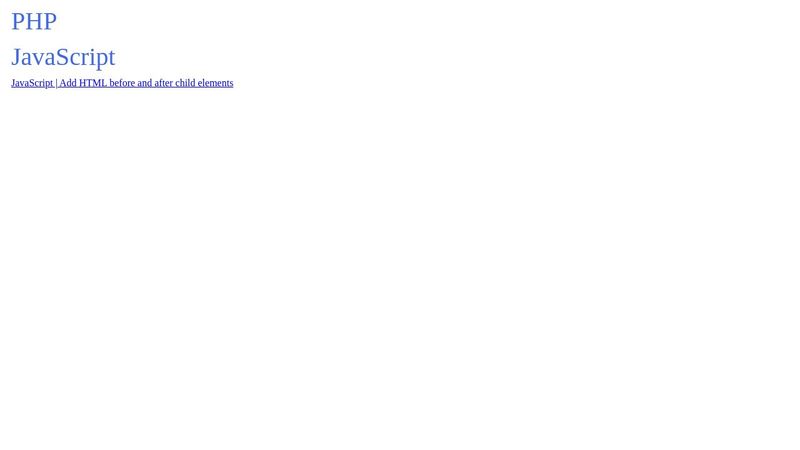 JavaScript | Add HTML after child elements