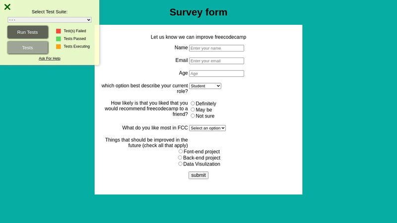 Responsive Survey form