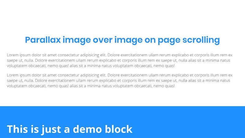 Parallax Image over Image on Page Scrolling - I
