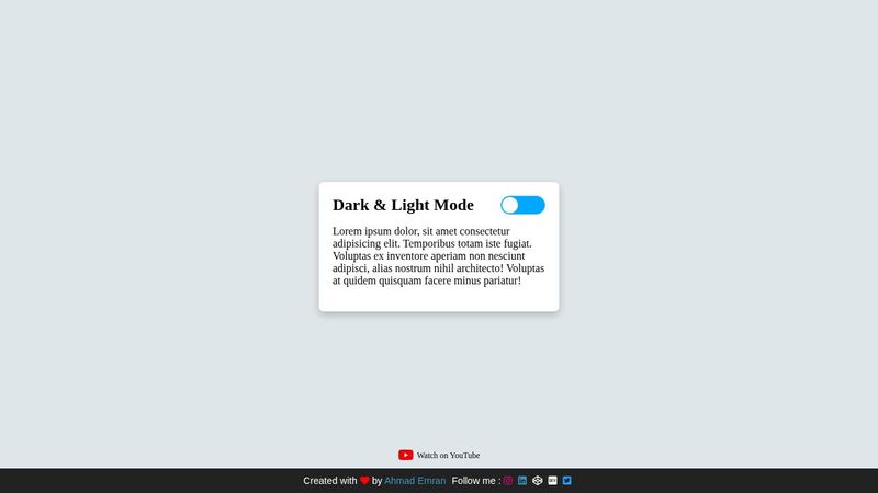 Creating a Dark & Light Toggle Mode - UI Design