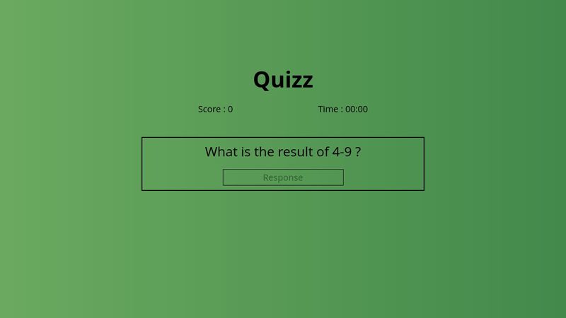 Simple mental calculation quizz