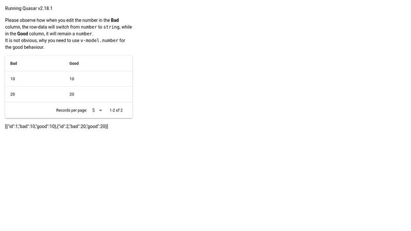Number input saved as string in QPopupEdit in QTable