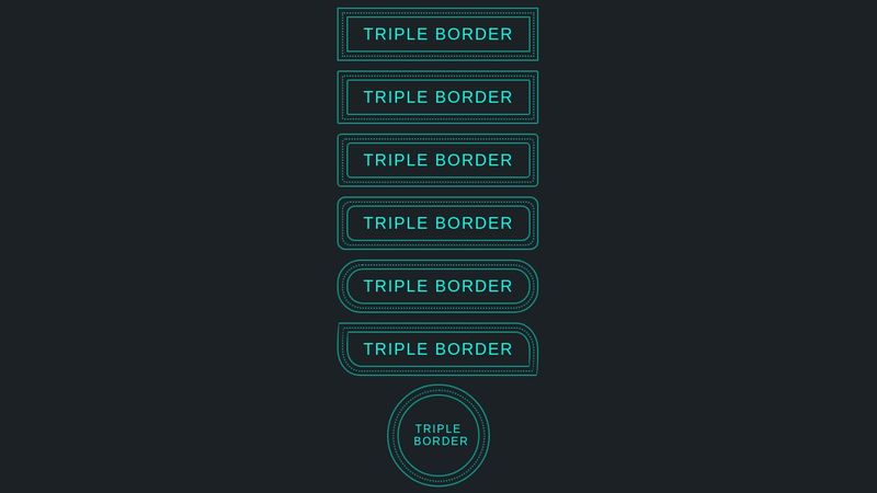triple border button dotted - css
