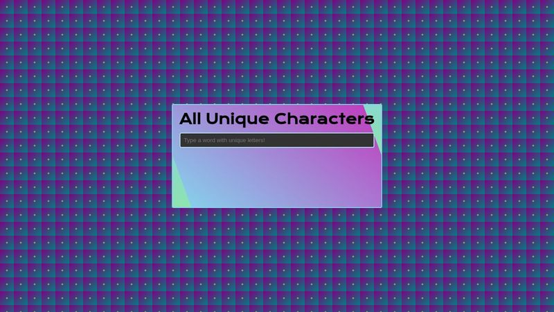 All Unique Characters