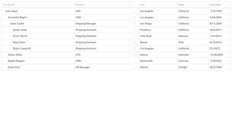 Multiple Row Selection - DevExtreme Tree List