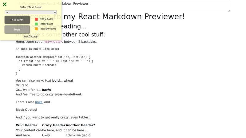 Simple React Markdown