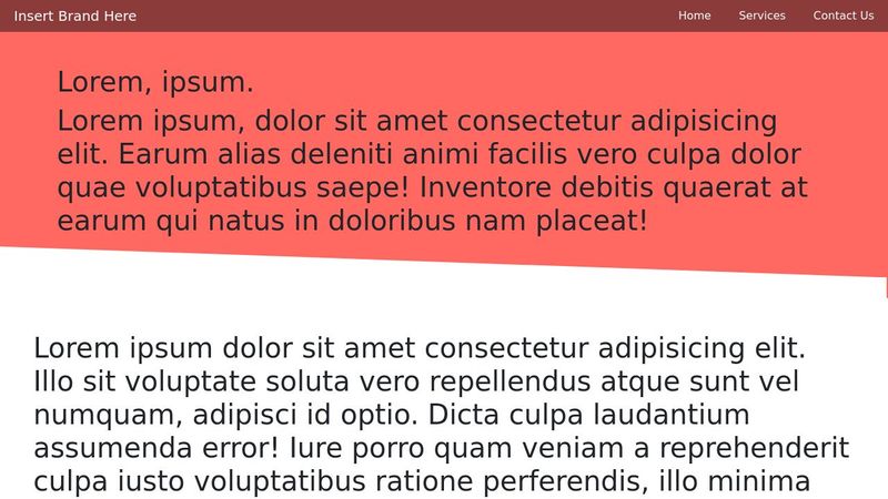 Bootstrap website slanted div