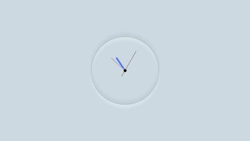 Neumorphism Clock UI Design