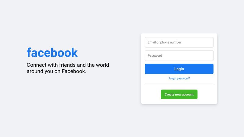 Facebook Login Page