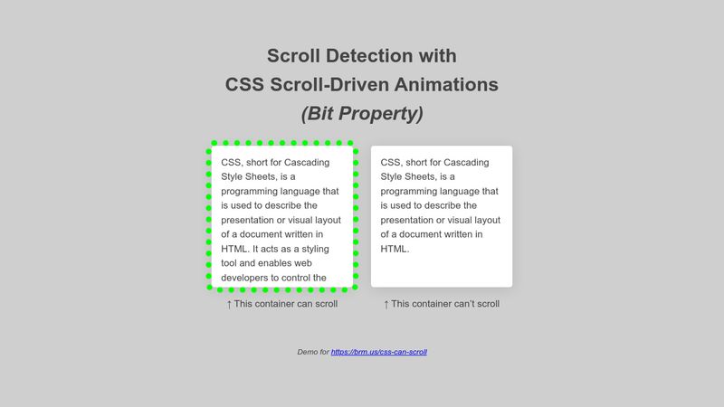 Scroll Detection With Css Scroll Driven Animations