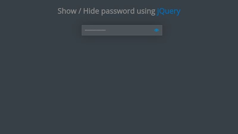 Show / Hide password