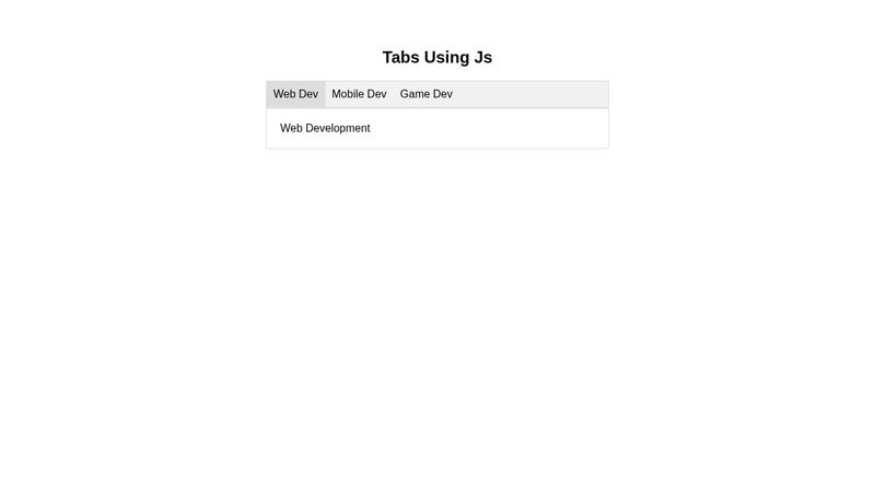 Tabs Using Js