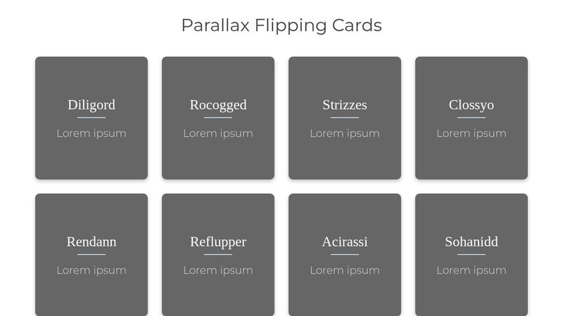 Parallax Flipping Cards