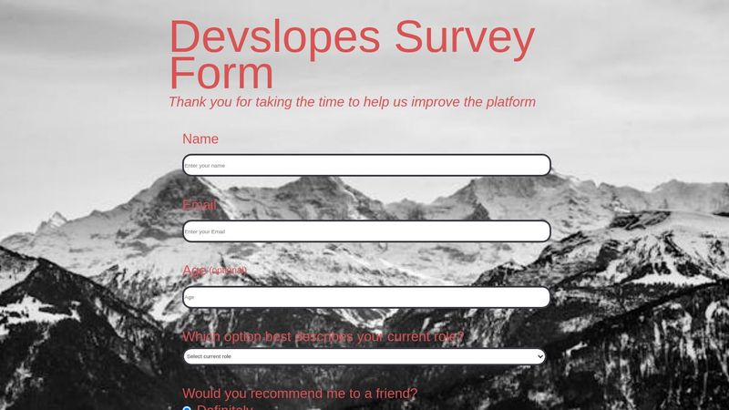 Devslopes Survey Form
