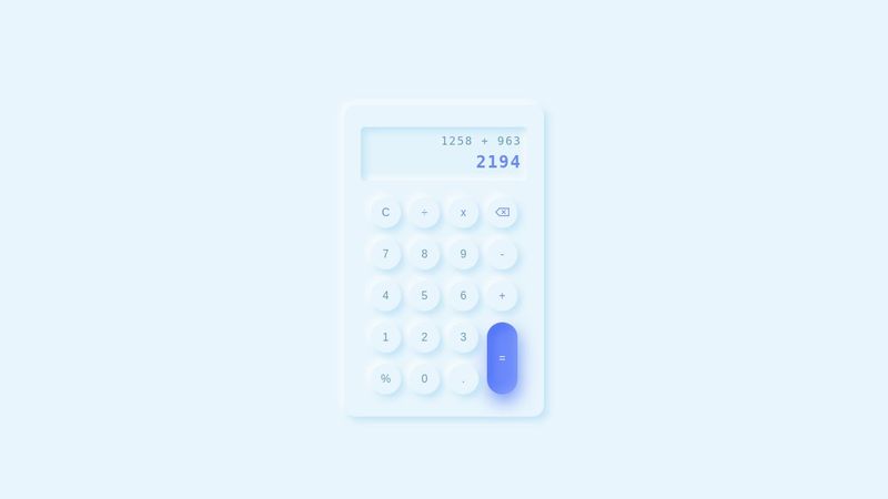 Neumorphism Calculator UI