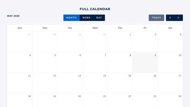 full calendar bootstrap 4