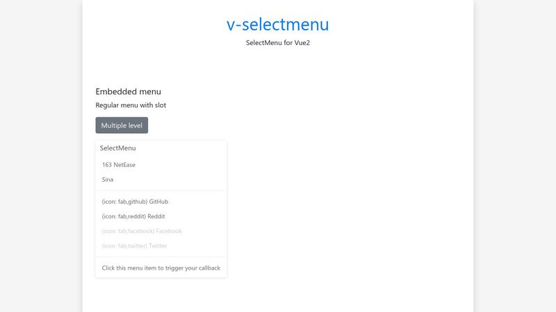 v-selectmenu examples