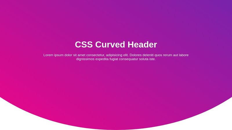 CSS Curved Header