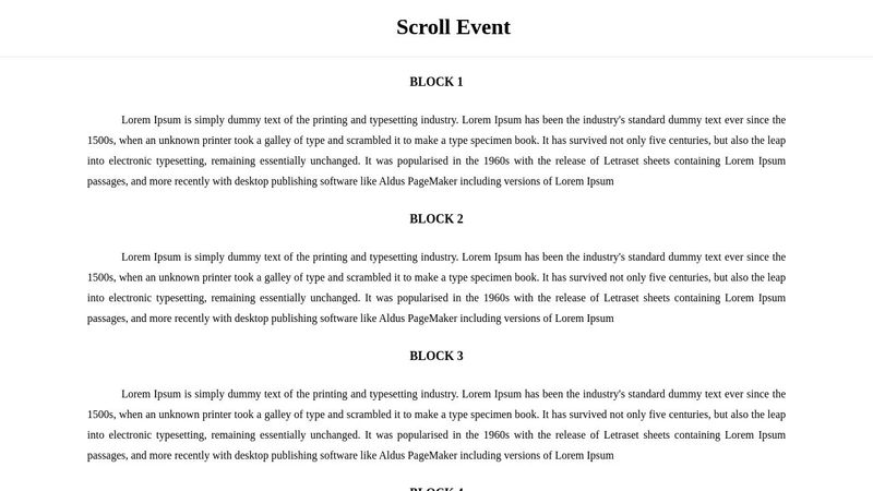 Scroll Event JS