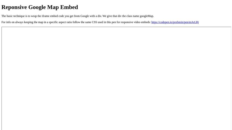 Responsive Google Map Embed
