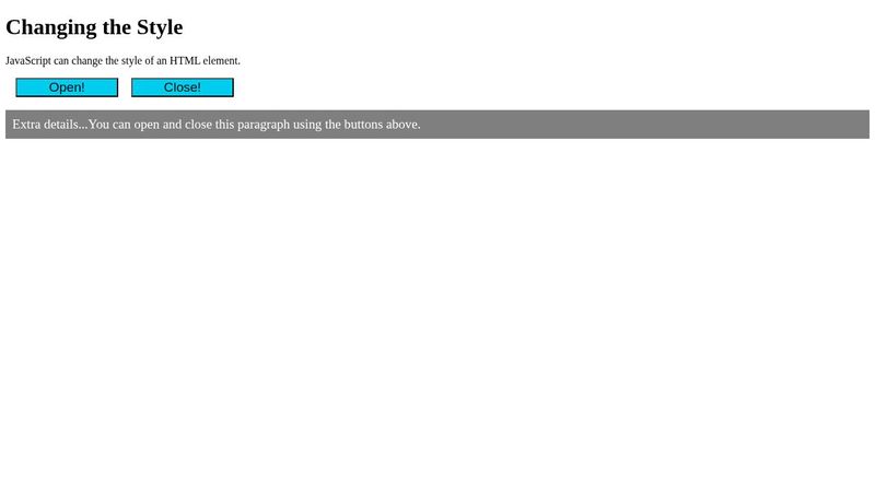 JS Events - Change Style