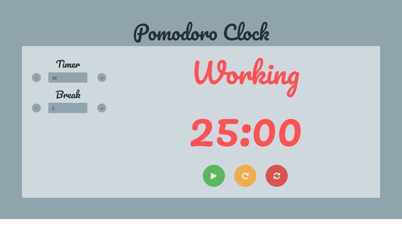 FreeCodeCamp - Build a Pomodoro Clock