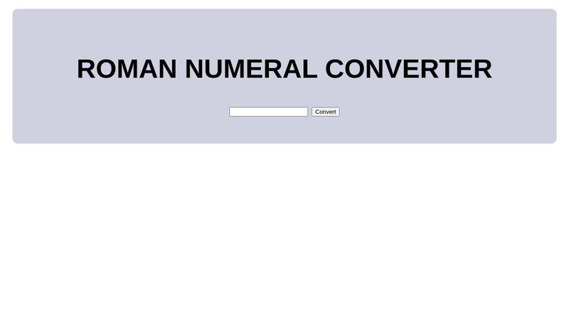 Roman Numeral Converter