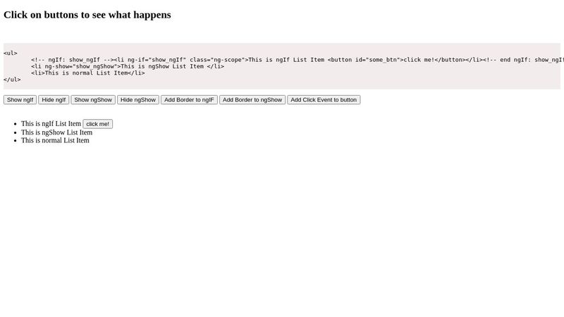 ng-if and ng-show with example