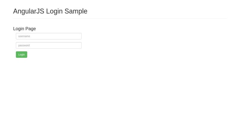 AngularJS Simple Login Page