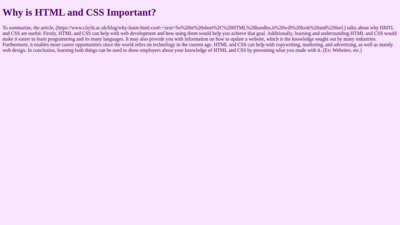 Why is HTML and CSS Important?