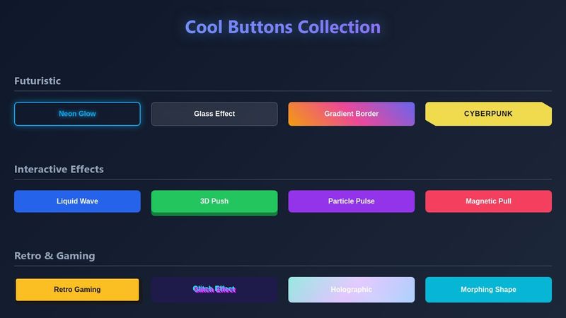 Modern Button Collection With Interactive CSS Effects