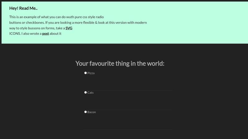 CSS RADIO BUTTONS