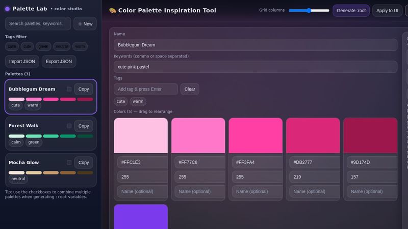 🎨 Color Palette Inspiration Tool