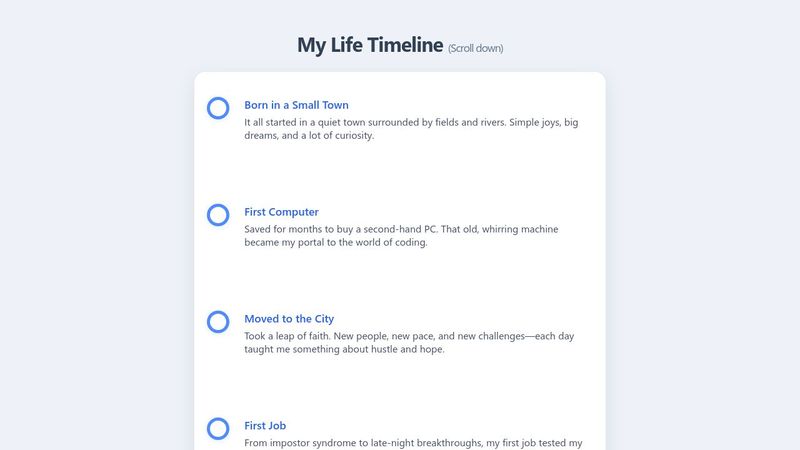 timeline with pure css no js required