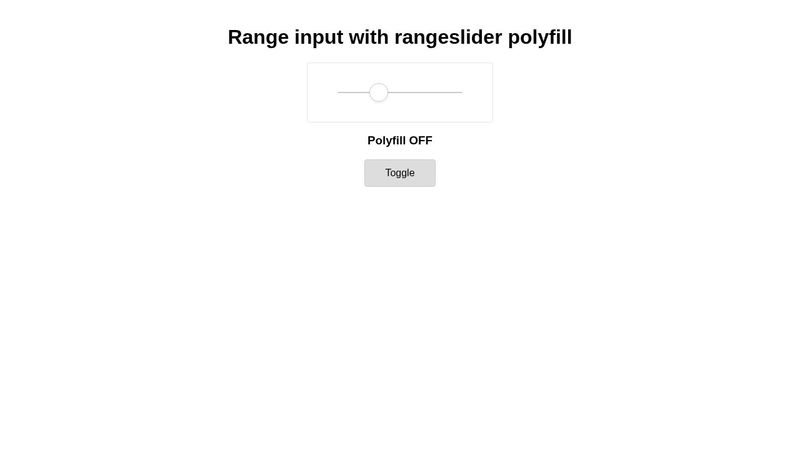 Range input with rangeslider polyfill