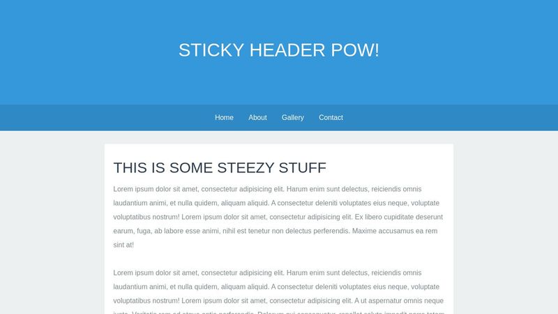 Sticky Header CSS Transition