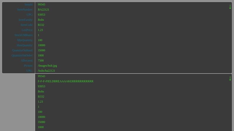 Block Scrolling Data