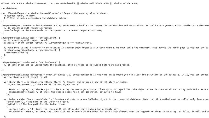 HTML5 Course - Javascript - IndexedDB (for iframe)