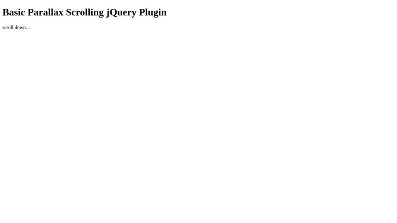 Basic Parallax Scrolling jQuery Plugin