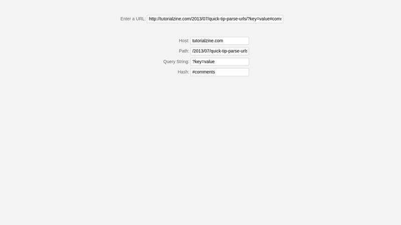 Parsing URLs with JavaScript