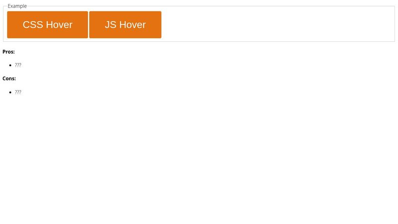 CSS Hover vs JS Hover