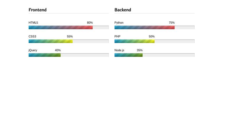 CodePen - Skillset using HTML5 progress bars with CSS3 animations